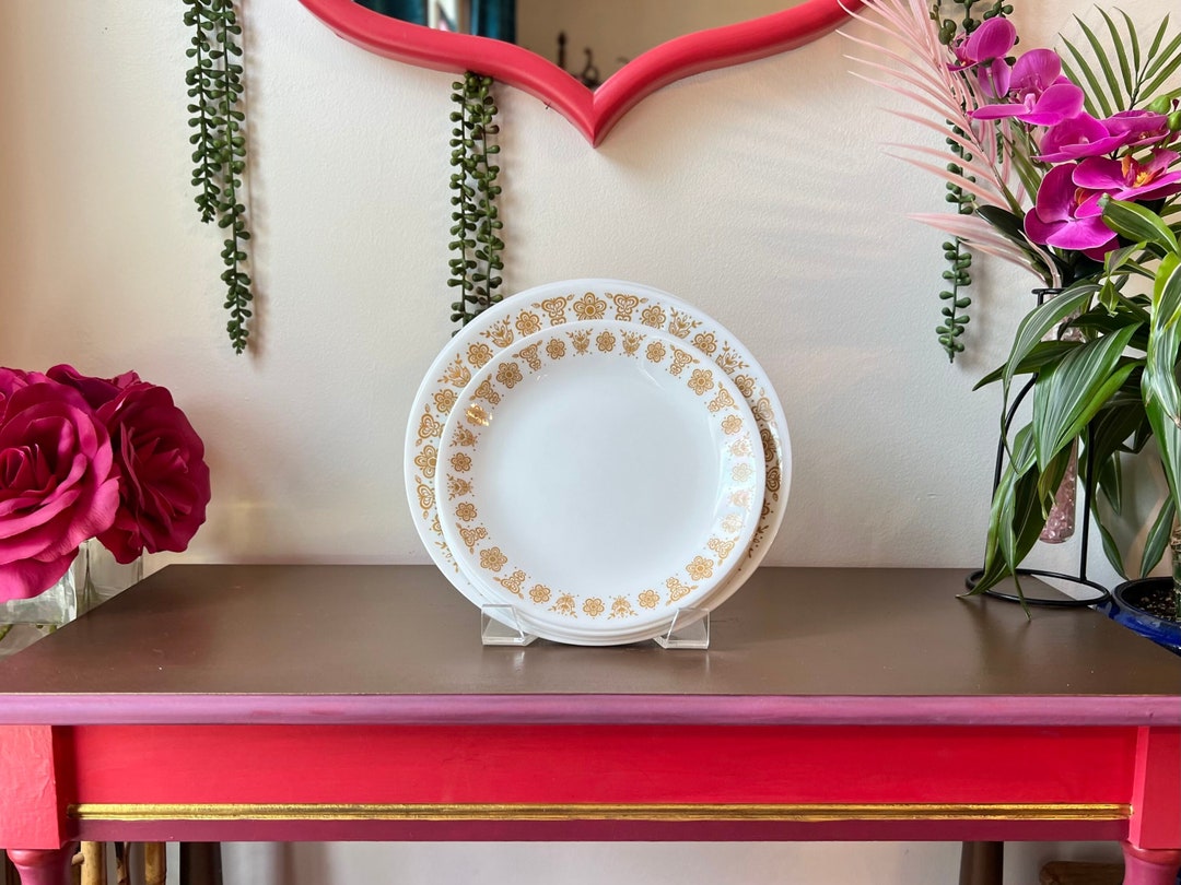 Vintage Corelle Dinnerware Set 1970s Corelle Butterfly Gold Vitrelle ...