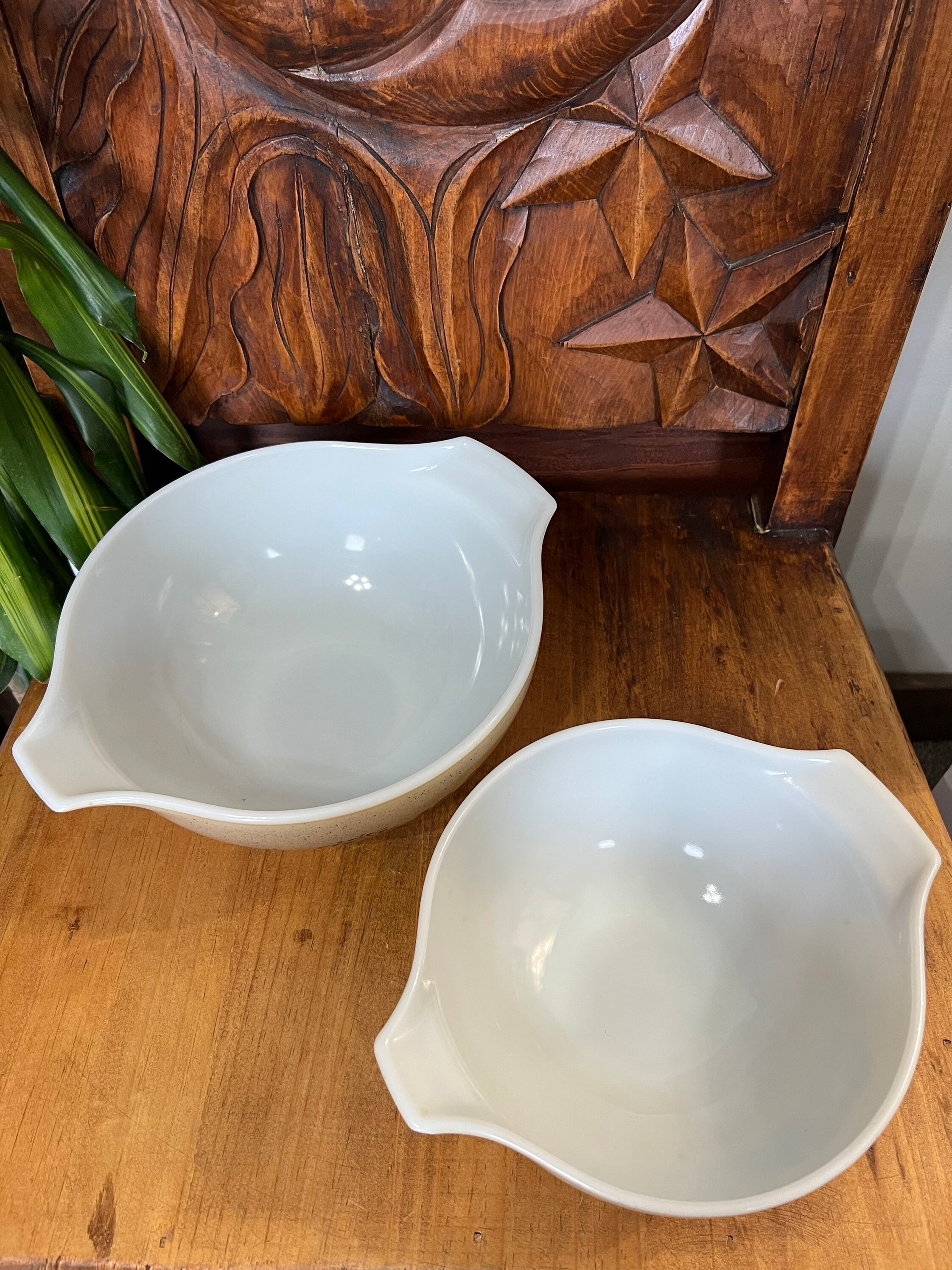 Vintage Pyrex Cinderella Mixing Bowls Homestead Pattern Set of 4 Beige ...