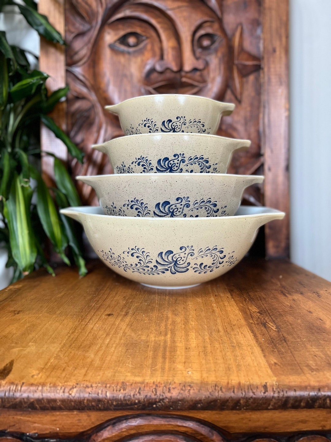Vintage Pyrex Cinderella Mixing Bowls Homestead Pattern Set of 4 ...