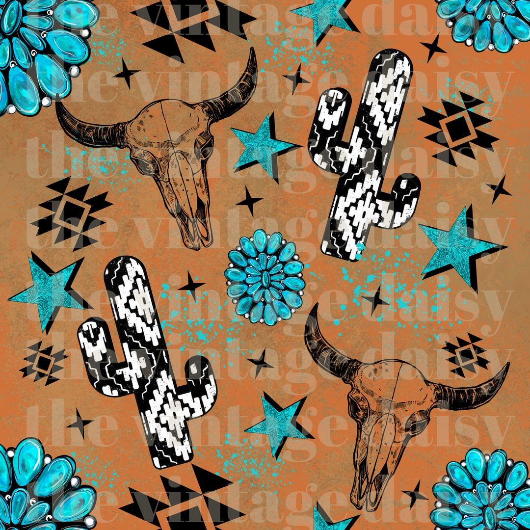 Seamless Pattern Digital Download PNG Western - Etsy
