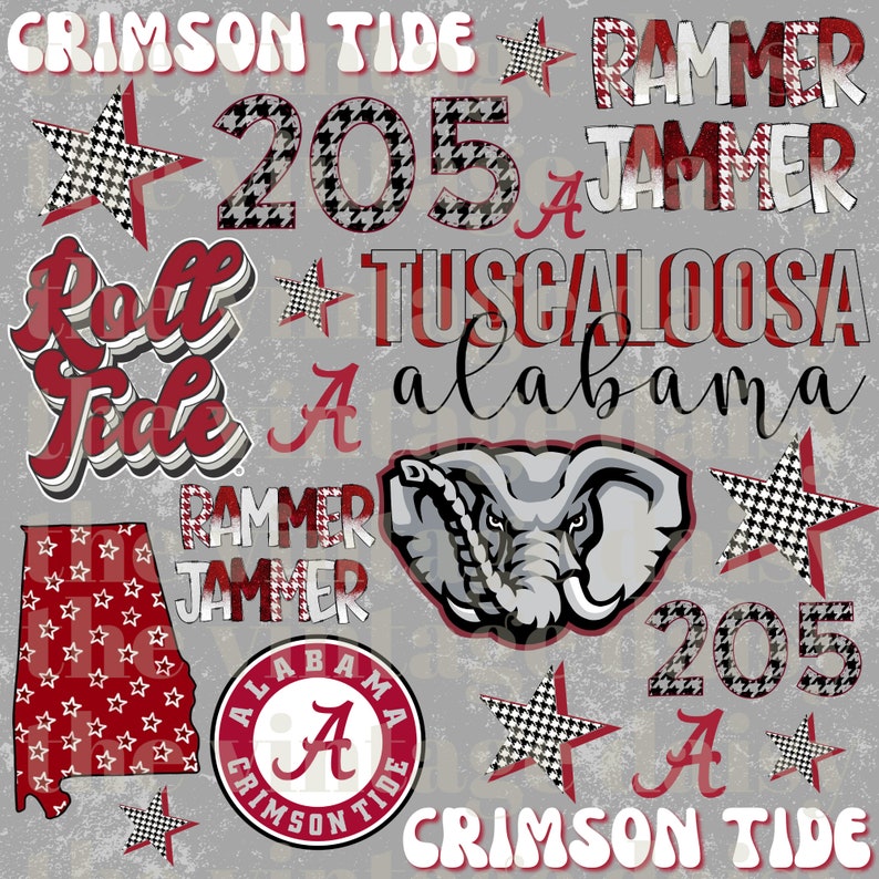 Seamless Pattern | Alabama Football | PNG File - Etsy