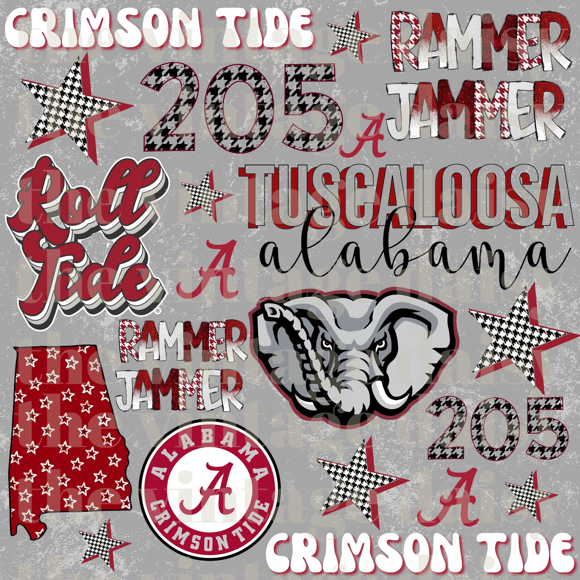 Seamless Pattern | Alabama Football | PNG File - Etsy