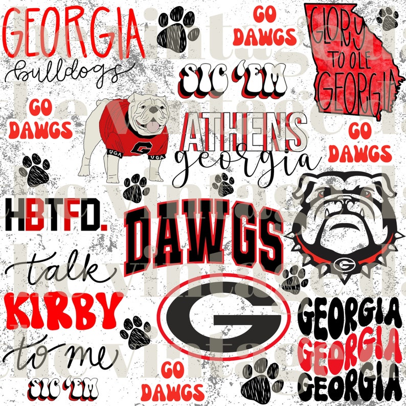 Georgia Bulldogs Seamless Pattern PNG File - Etsy