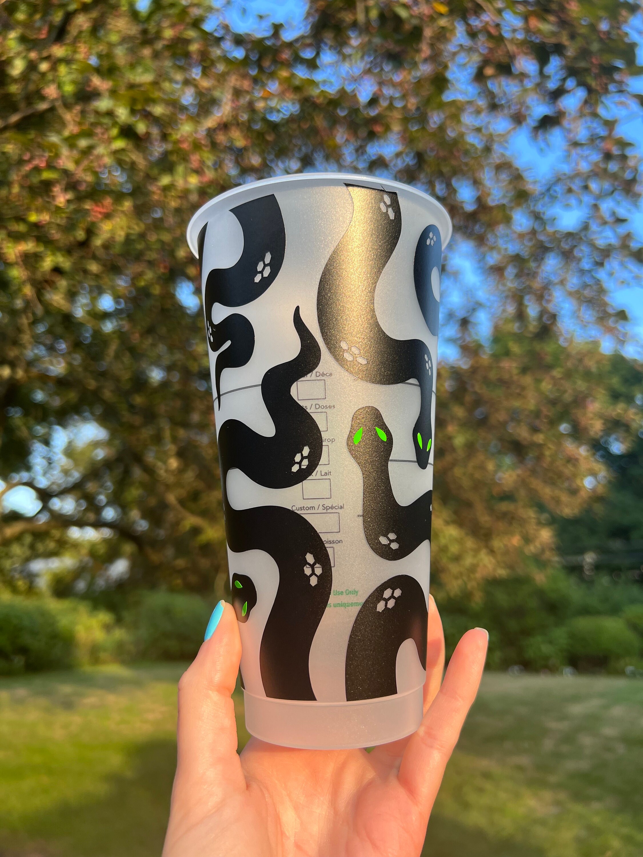 Black Snakes Cold Cup| Snakes With Green Eyes | 24OZ - Etsy
