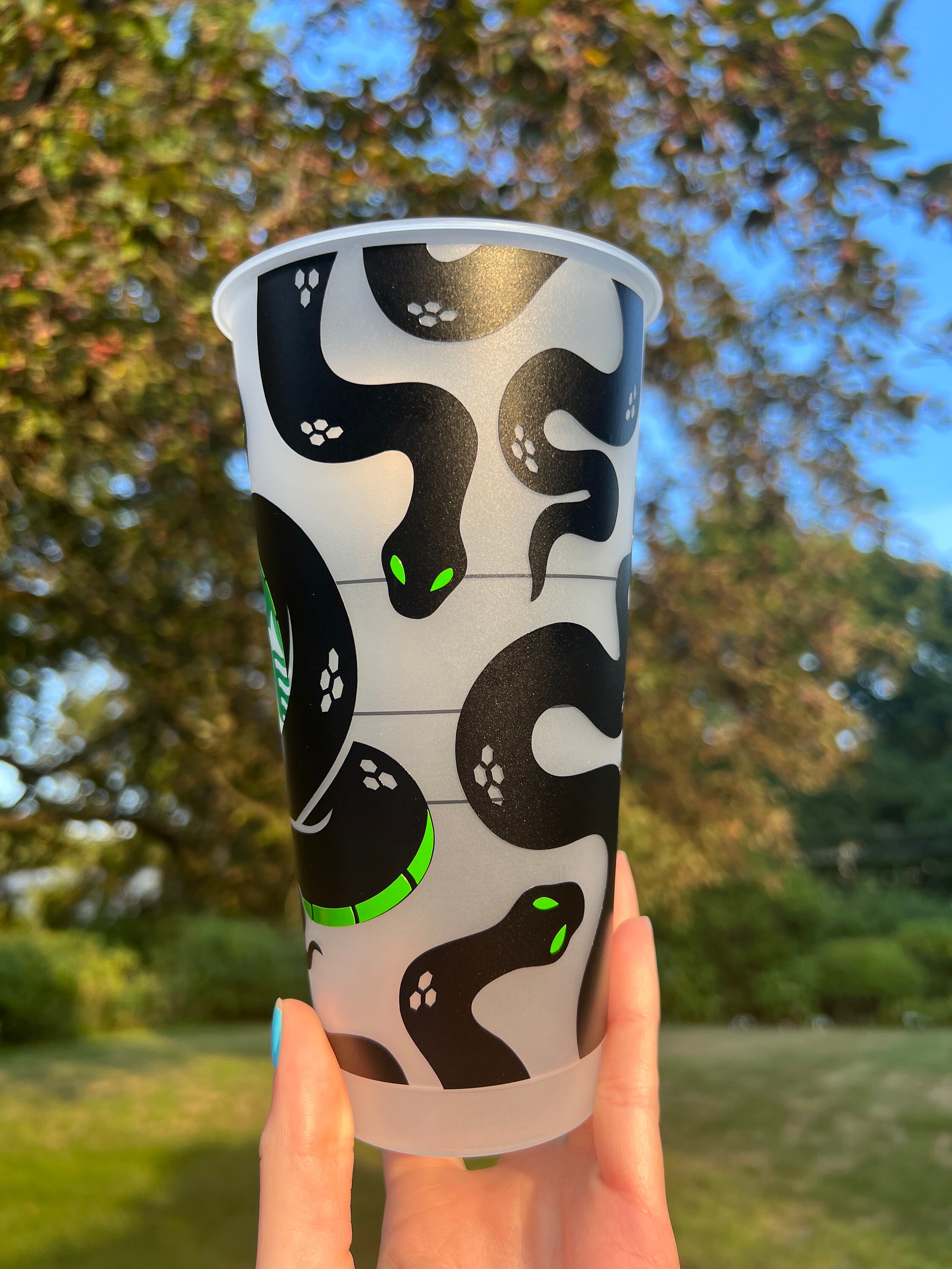 Black Snakes Cold Cup| Snakes With Green Eyes | 24OZ - Etsy