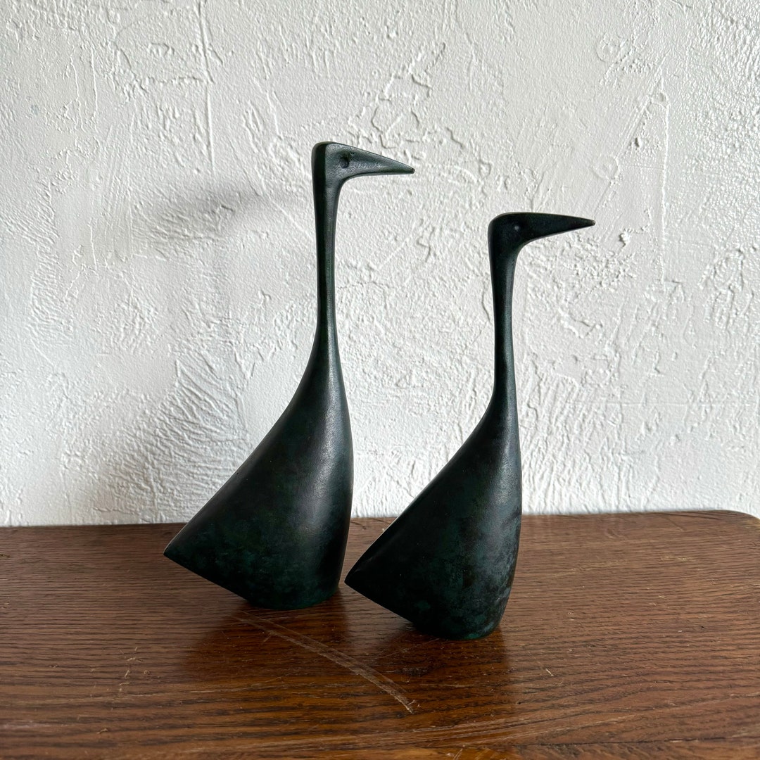 Japanese Cast Iron Birds Verdigris Finish - Etsy