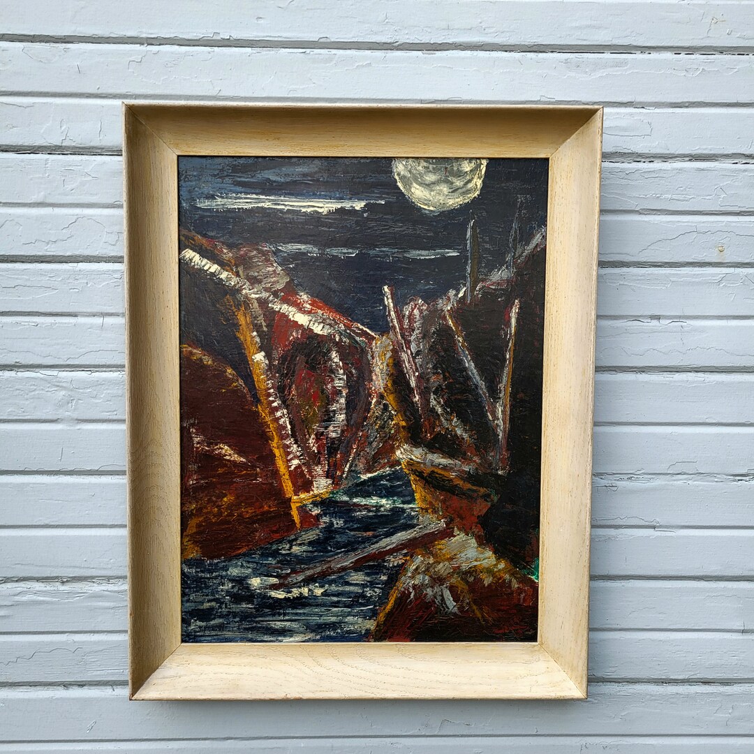 1950s Don Berry Abstract Expressionist Encaustic River Painting - Etsy