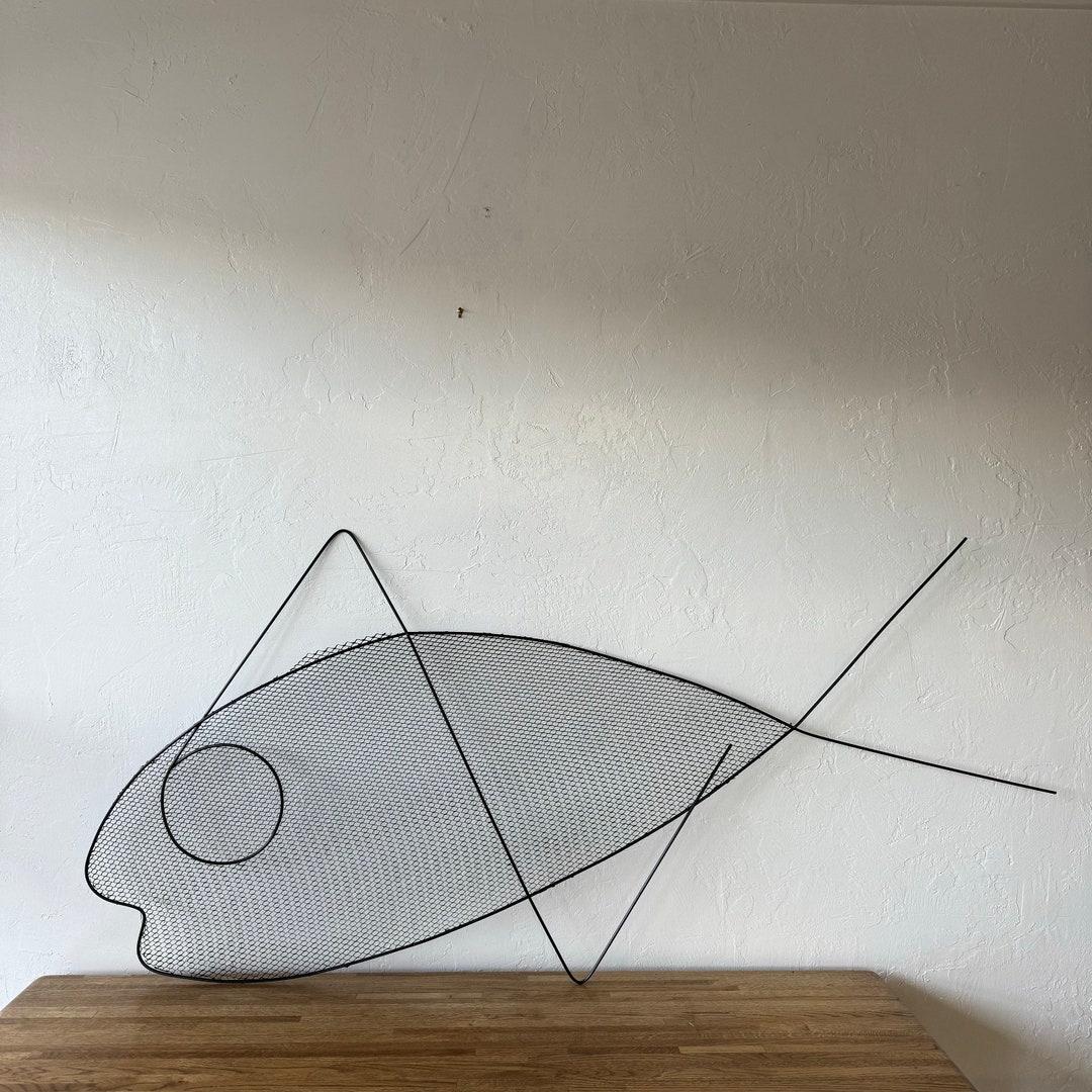 1950s Mid Century Iron Fish Wall Sculpture - Etsy