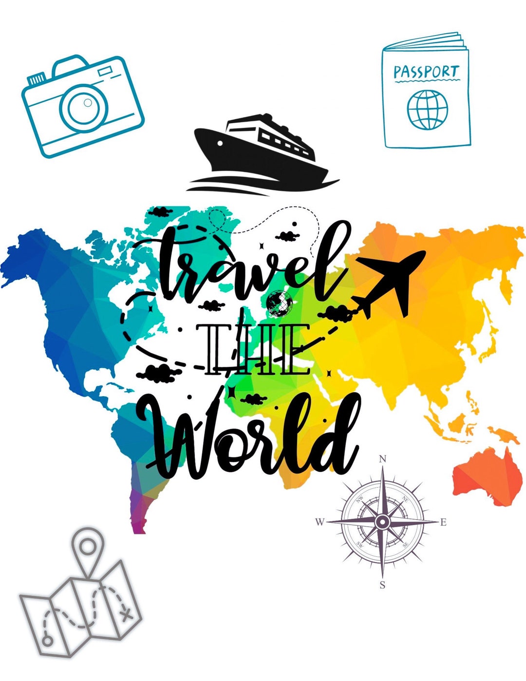Travel the World Design (digital Download) - Etsy