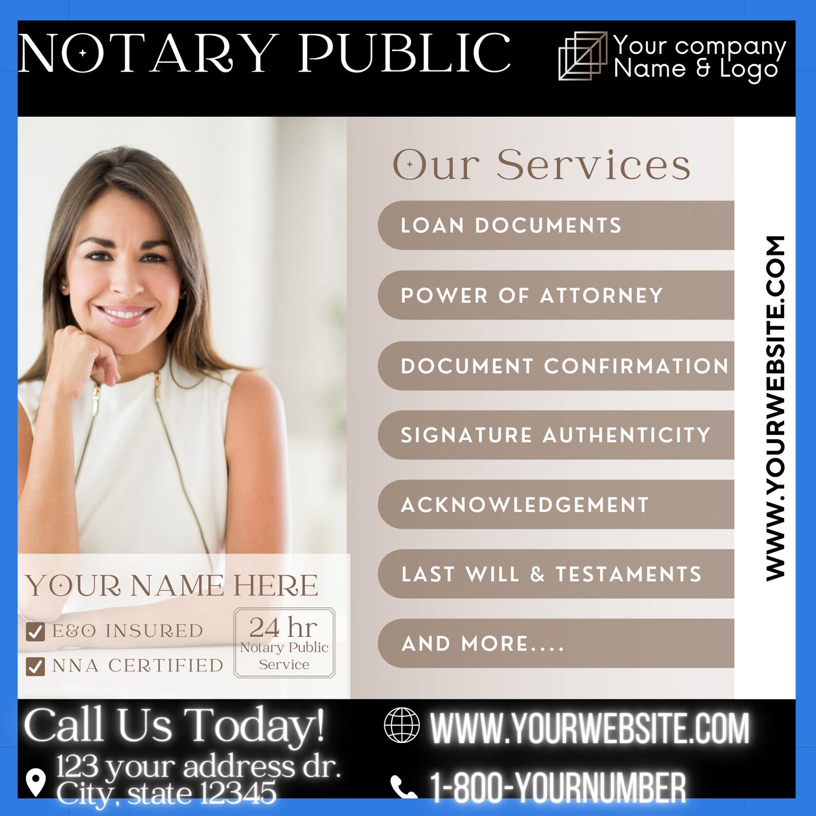 Mobile Notary Flyer Template - Loan Signing Agent Marketing Flyer - LSA ...