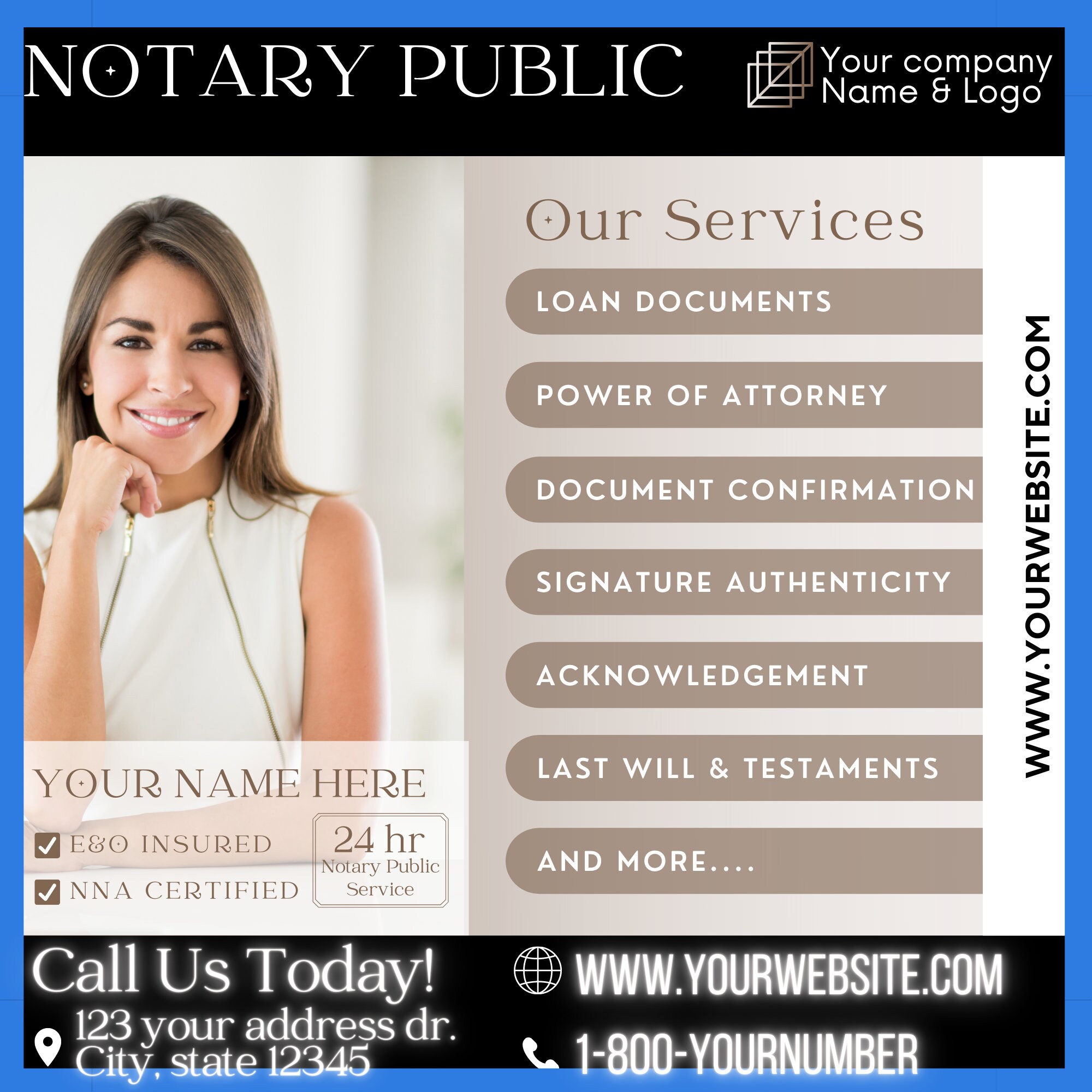 Mobile Notary Flyer Template - Loan Signing Agent Marketing Flyer - LSA ...
