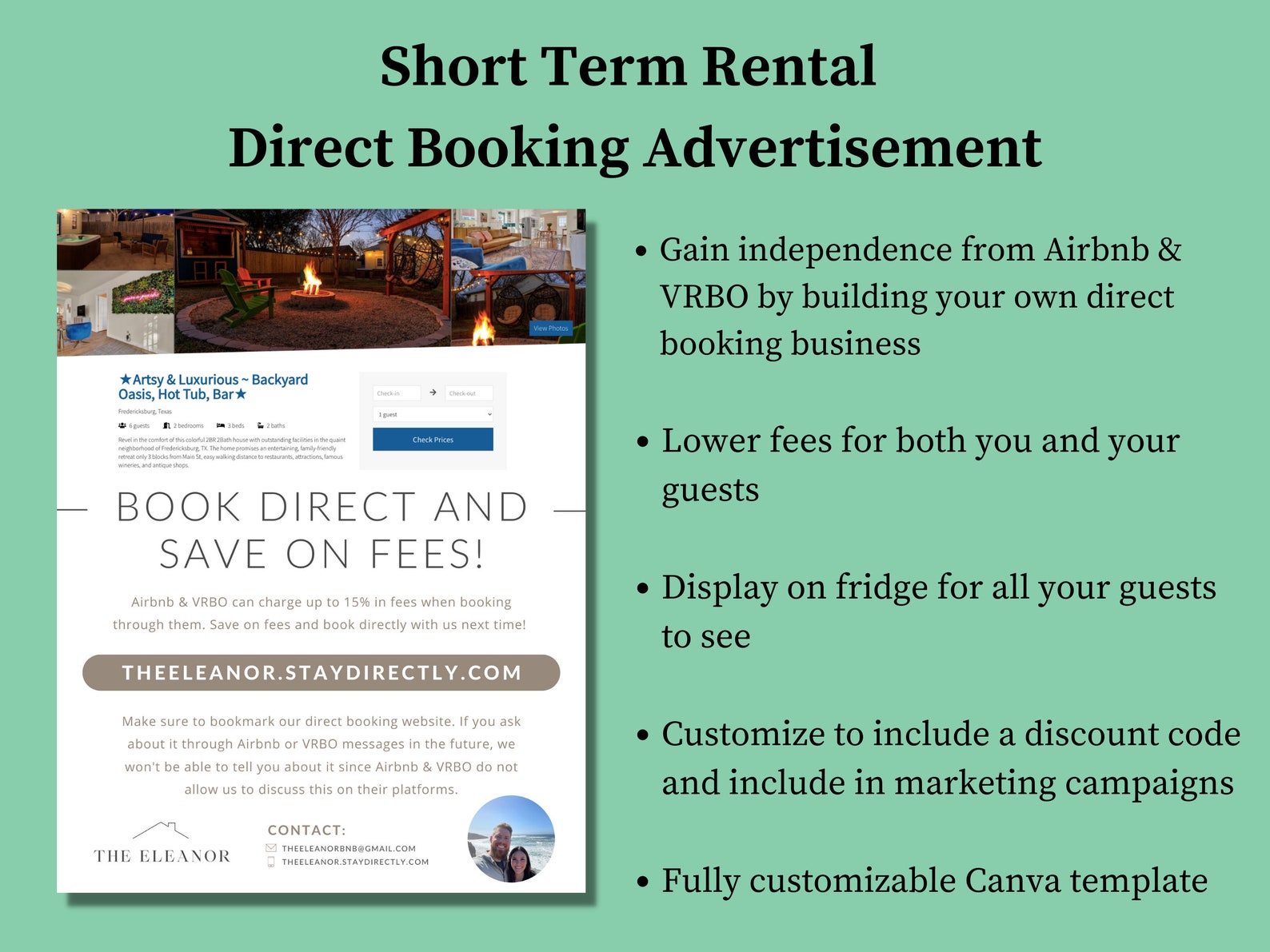 Short Term Rental Direct Booking Advertisement for Airbnb and VRBO - Etsy