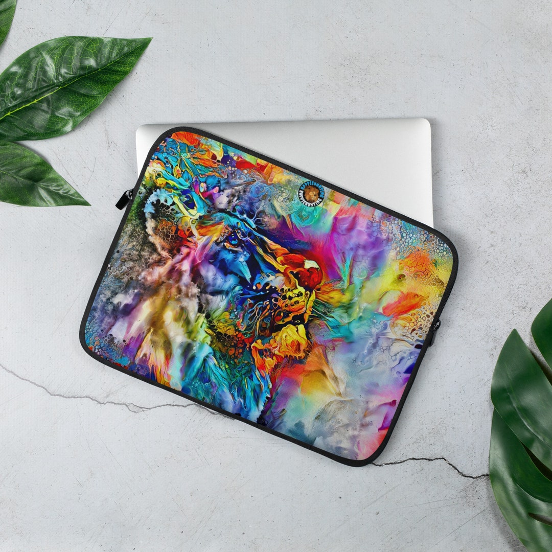 Lion Laptop Sleeve, Artwork, Vibrant, Laptop Sleeve, MacBook Sleeve ...