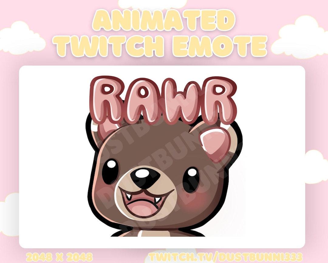 Cute Kawaii Bear RAWR Animated Emote - Twitch, Discord, Youtube ...