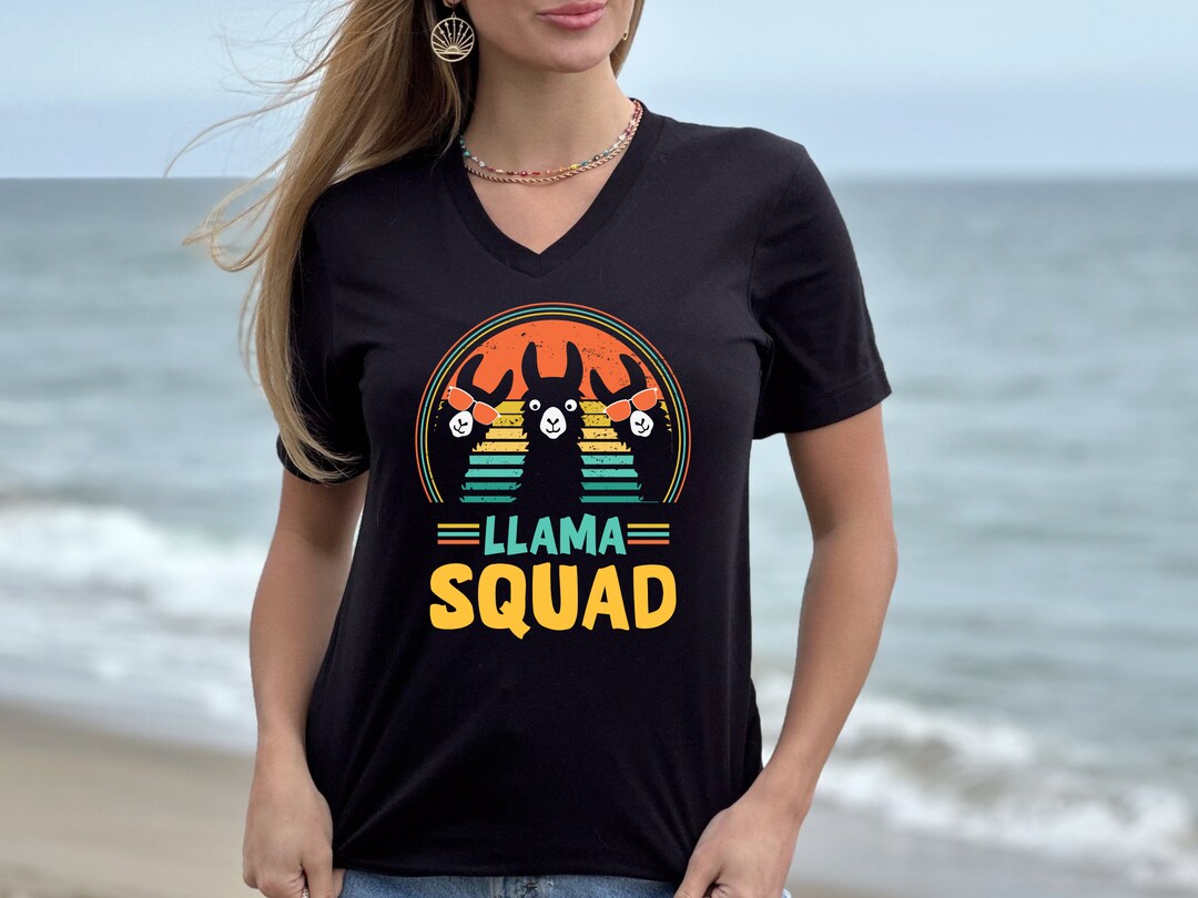 Llama Squad Shirt, Cute Llama Tee, Llama Birthday Shirt, Animal Lover ...
