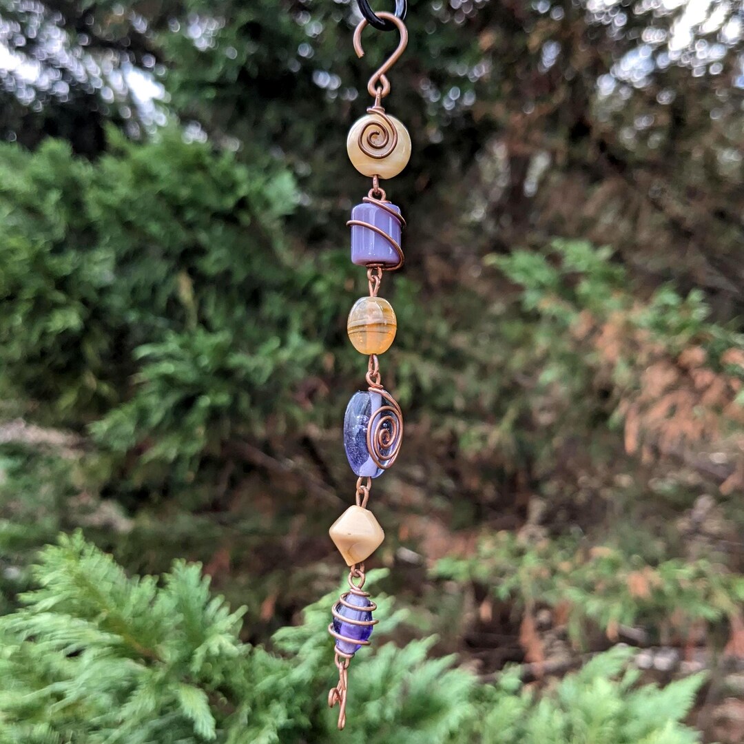 Small Sun Catchers: Handmade Copper Wire Wrapped Czech Glass Bead ...