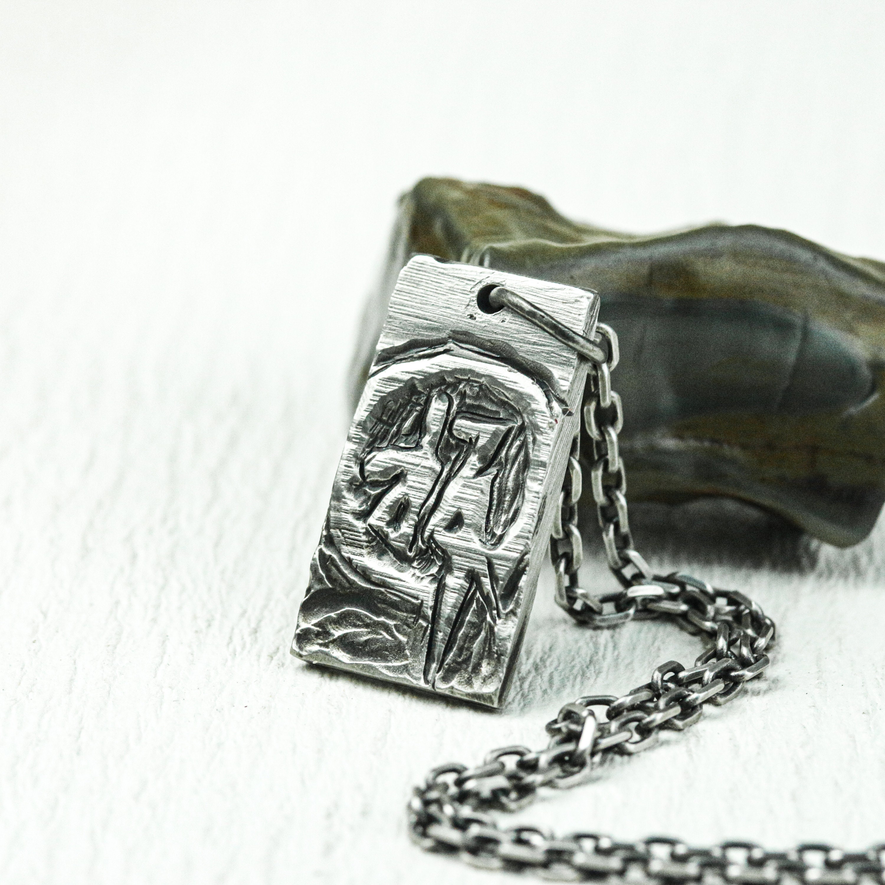 925 Silver Handmade Silver Pendant Necklace, Naturally Simply Beat ...