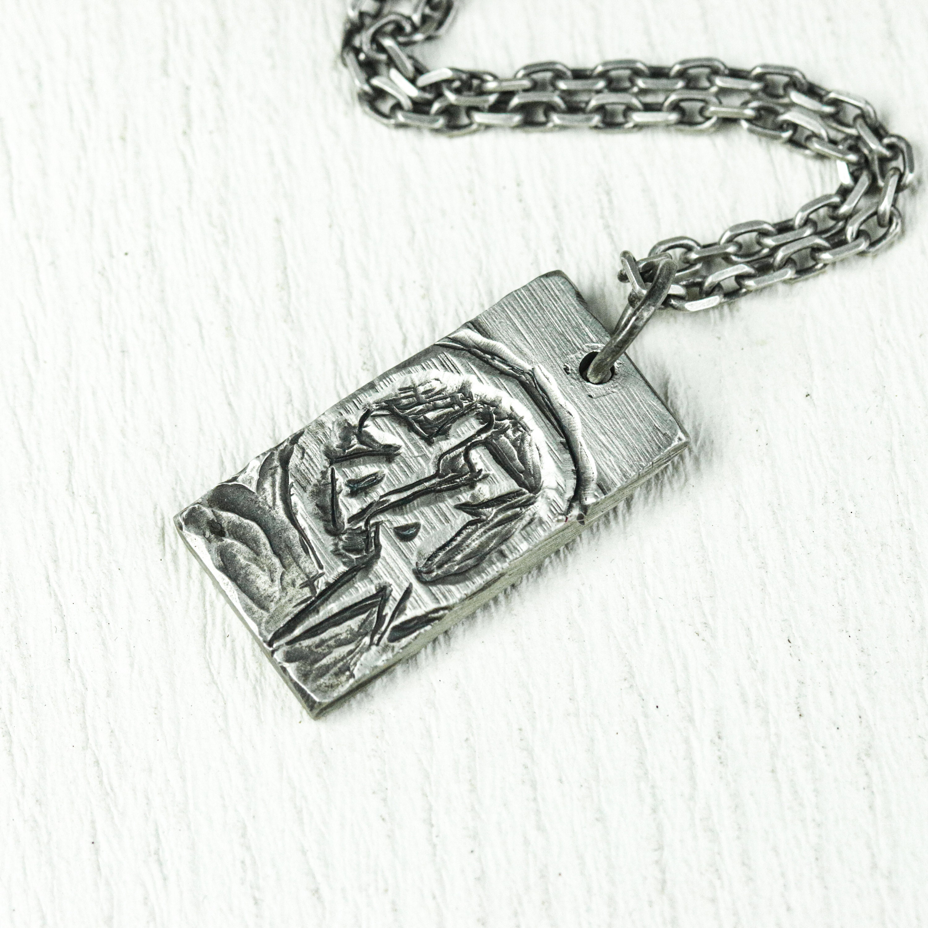 925 Silver Handmade Silver Pendant Necklace, Naturally Simply Beat ...
