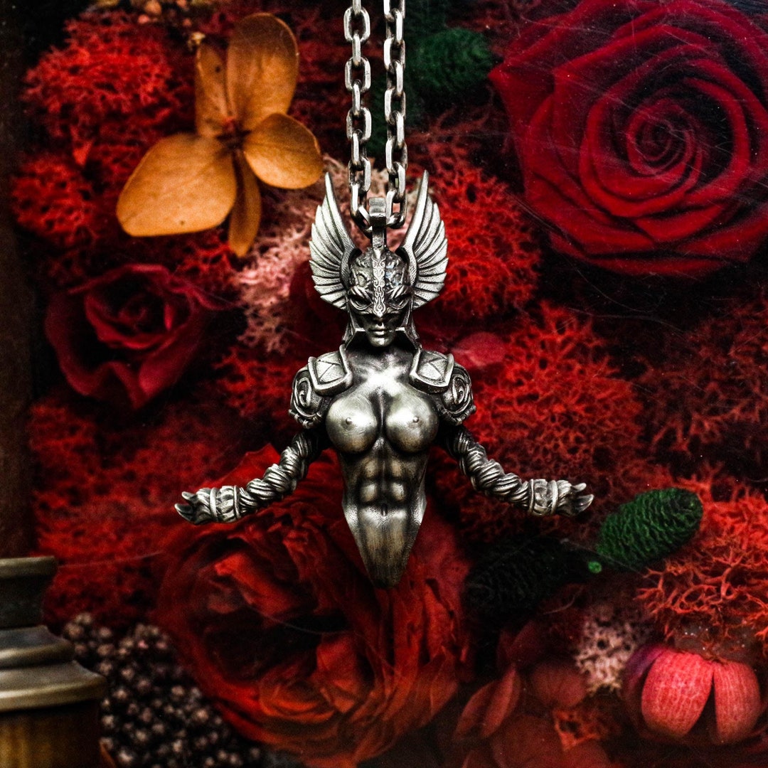 Nordic Viking Lady of War Pendant Viking Queen 925 Sterling Silver ...