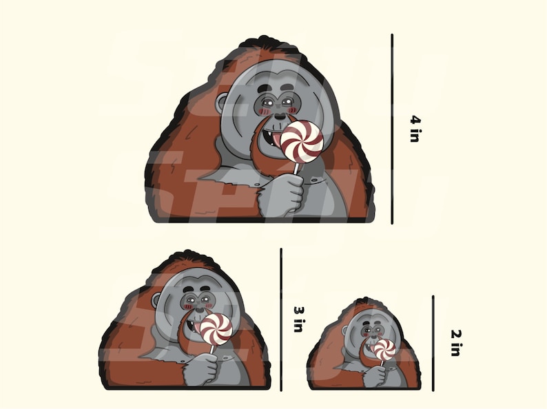 Cute Orangutan Sticker | Die-cut | Vinyl Sticker | Kawaii Animal ...