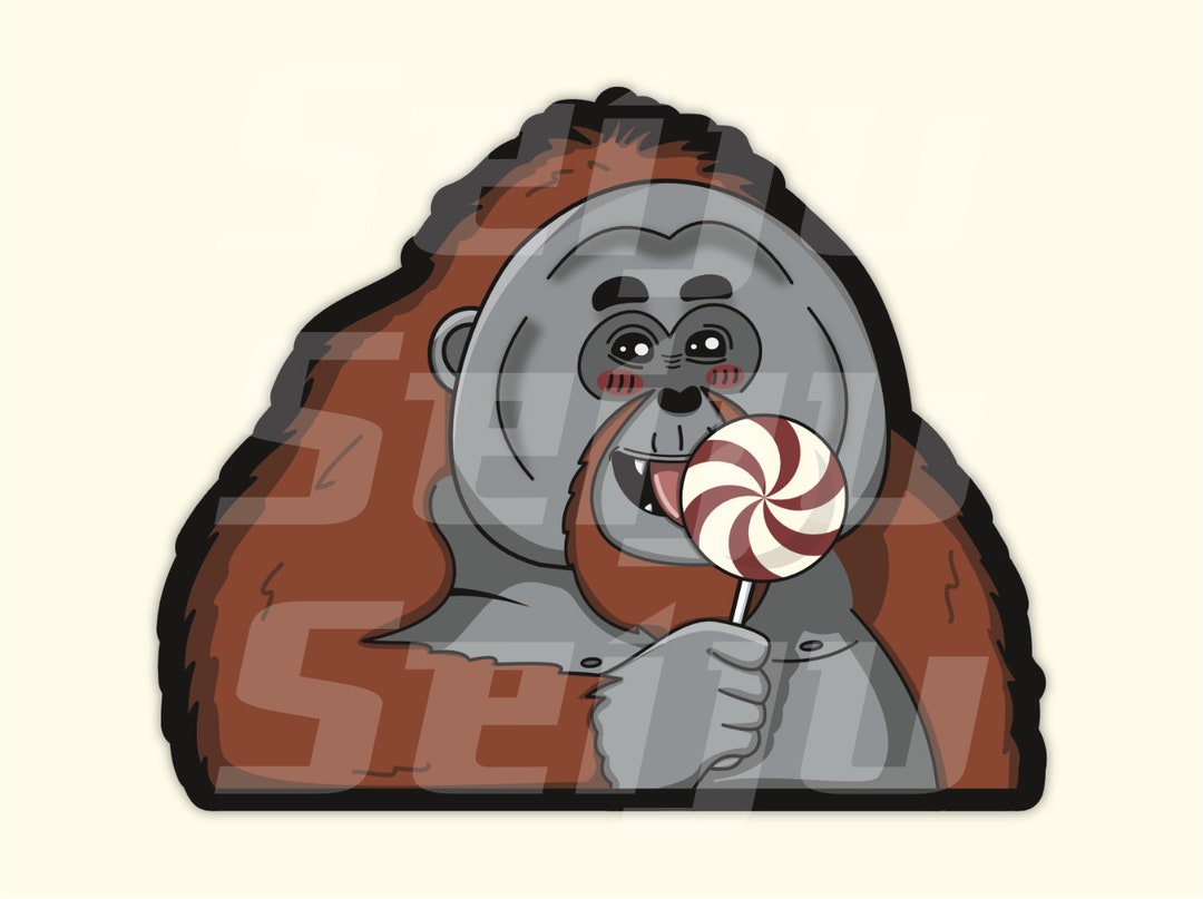 Cute Orangutan Sticker | Die-cut | Vinyl Sticker | Kawaii Animal ...