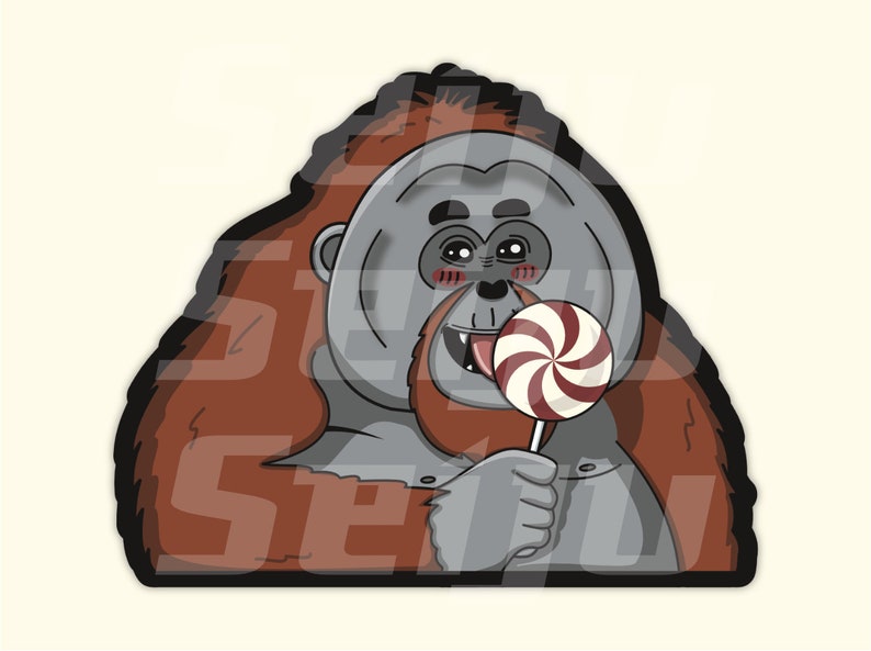 Cute Orangutan Sticker | Die-cut | Vinyl Sticker | Kawaii Animal ...