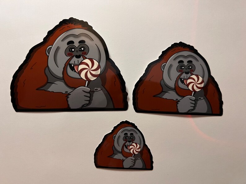Cute Orangutan Sticker | Die-cut | Vinyl Sticker | Kawaii Animal ...