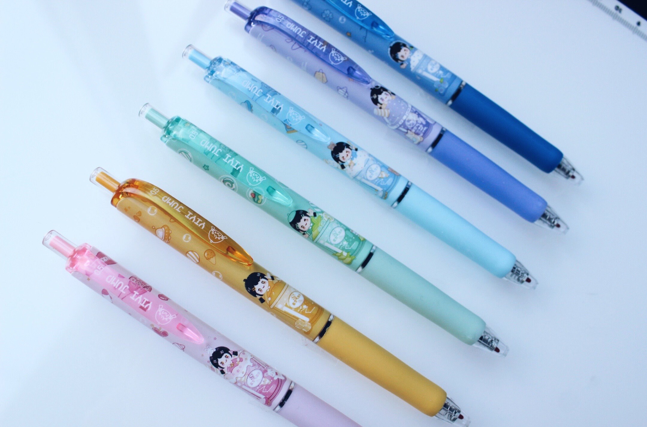 6pcs/set Kawii Girl Pen, Cartoon Girl, Black Ink 0.5mm Ballpoint Pens ...