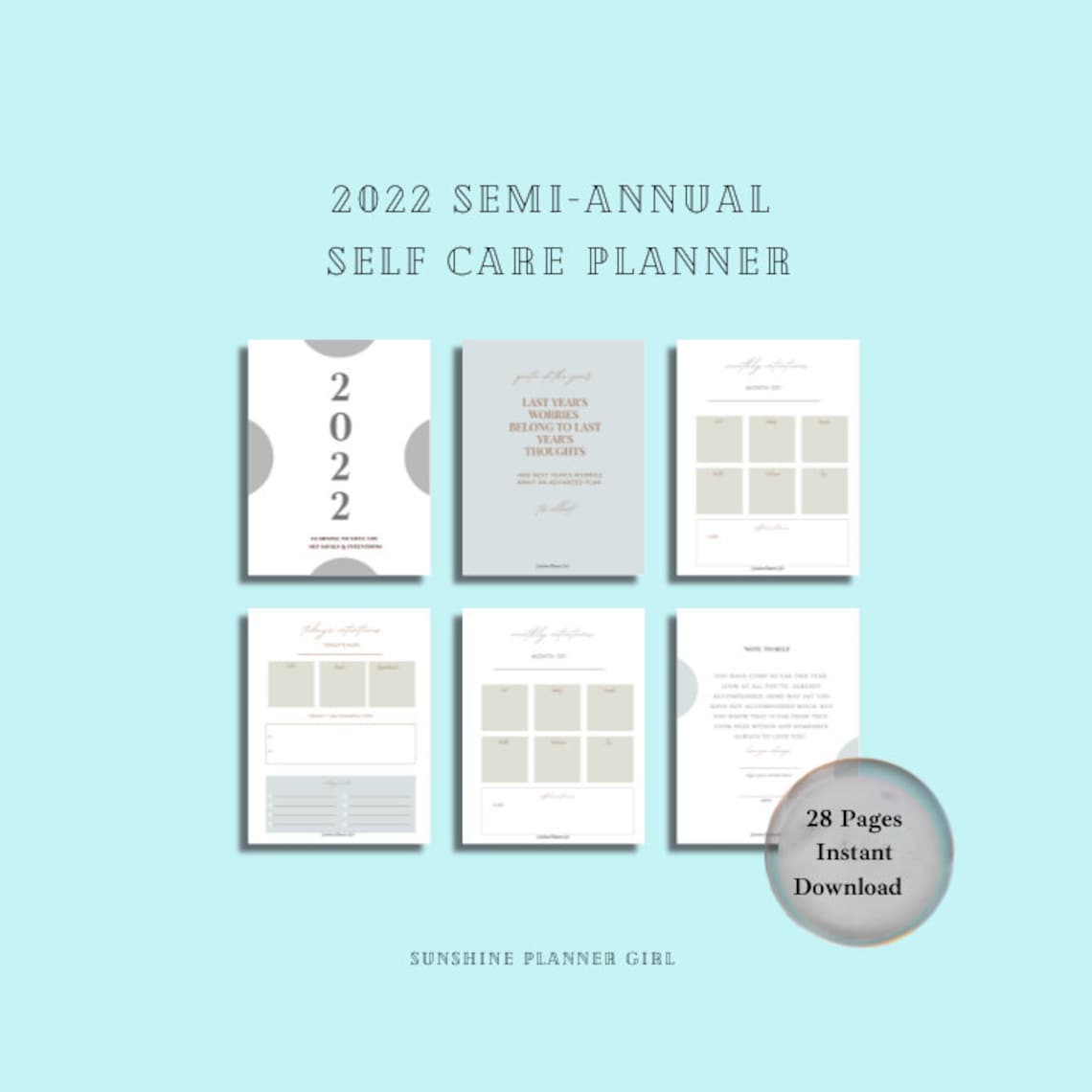 Undated 2022 Self Care Printable Planner Undated Self Care - Etsy