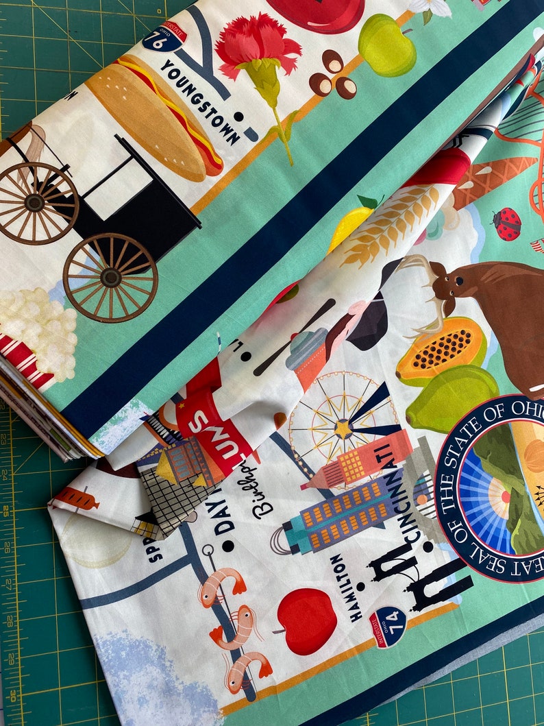 All Ohio Shop Hop Panel, 2023 Shop Hop Fabric Collection, QT Fabrics ...