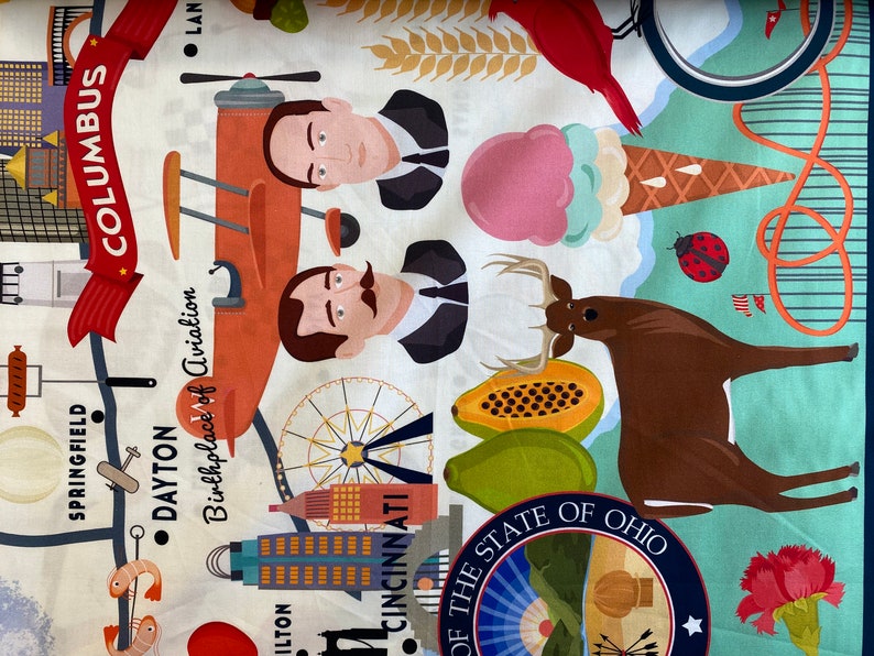 All Ohio Shop Hop Panel, 2023 Shop Hop Fabric Collection, QT Fabrics ...
