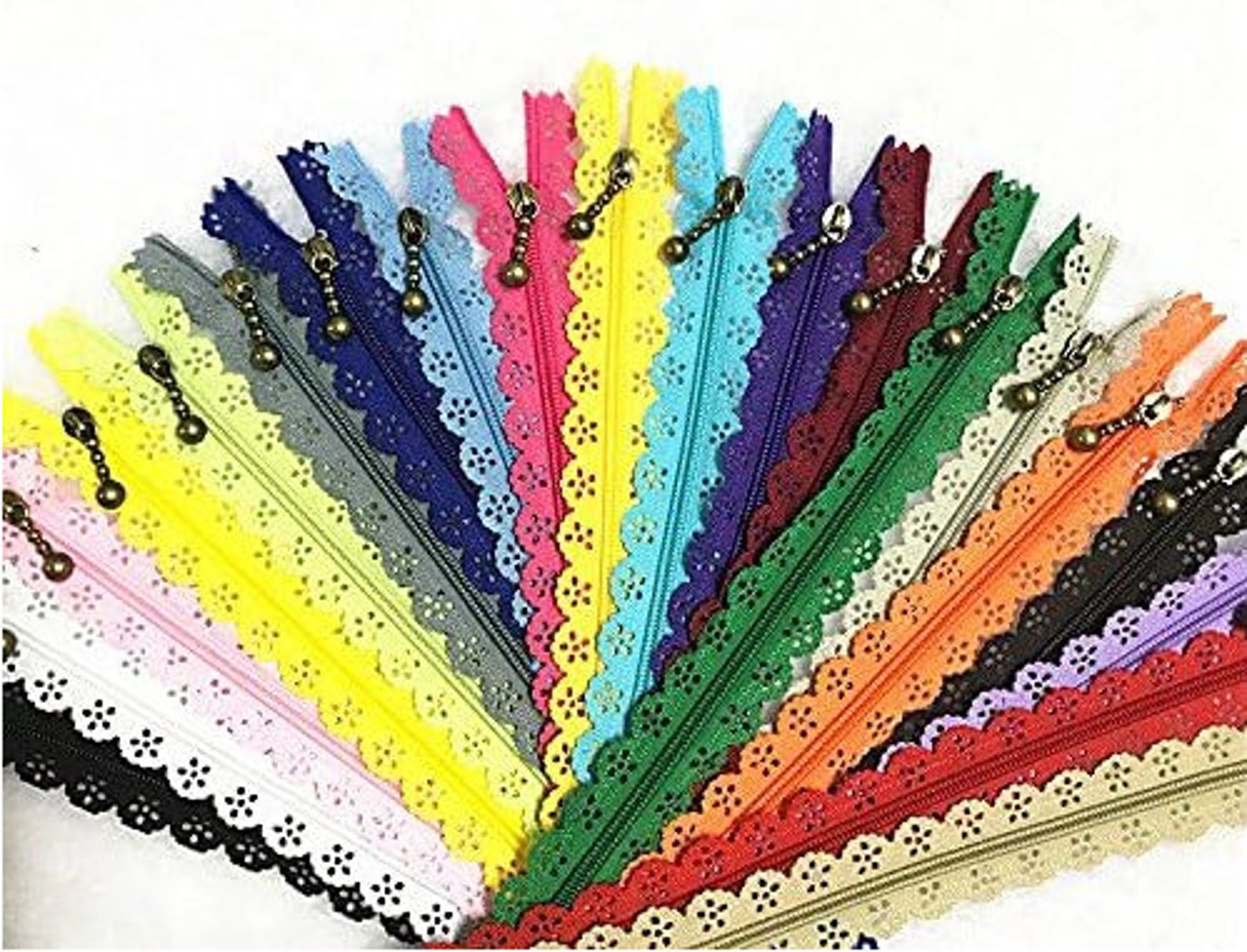 Lace Zippers/ Assorted Zippers/ Colorful Decorative Zipper - Etsy