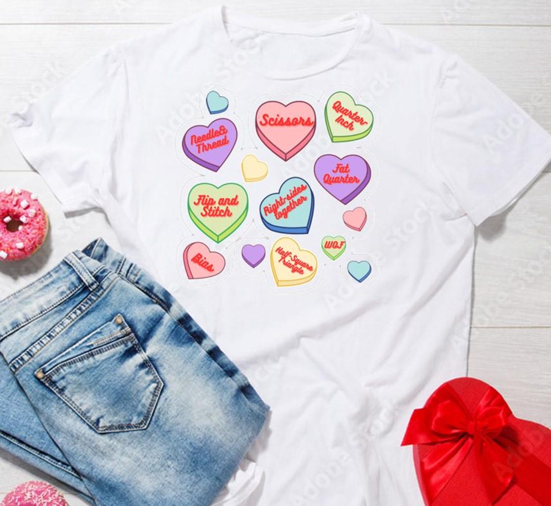 DTF Custom Made Valentines Day Shirt Quilters Conversation Hearts - Etsy