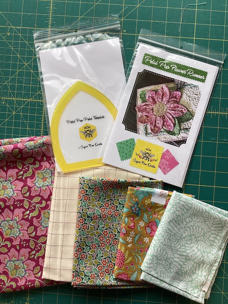 Petal Pop Flower Runner Pattern With Petal Pop Template and Fabric Kit - Etsy