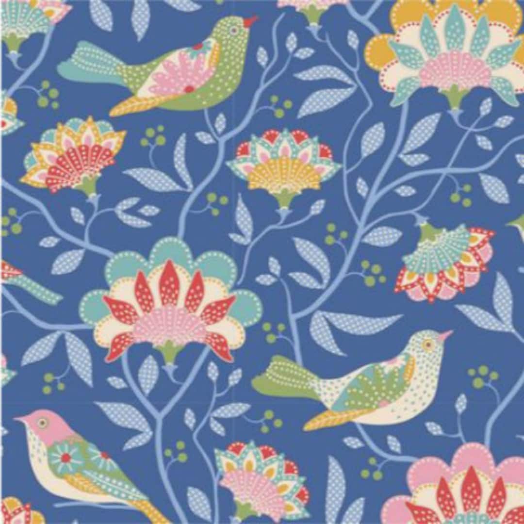 Tildas World Jubilee Collection Bird Tree Blue Fabric by the Yard - Etsy UK