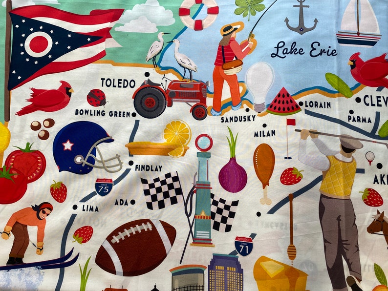 All Ohio Shop Hop Panel, 2023 Shop Hop Fabric Collection, QT Fabrics ...