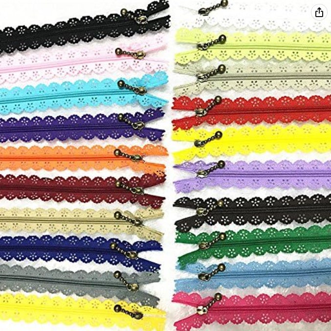 Lace Zippers/ Assorted Zippers/ Colorful Decorative Zipper - Etsy