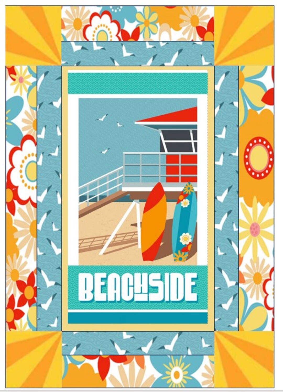 Beachside Sunny Beach Panel Wall Quilt Kit - Etsy