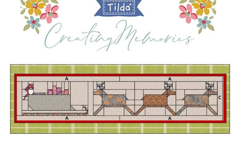 Tilda Table Runner Tildas World Winter Creating Memories Santa's Sleigh ...