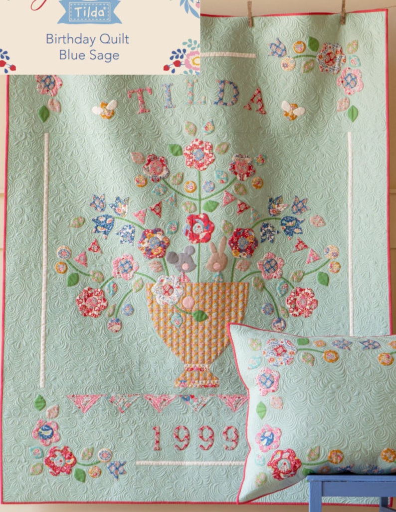 Tilda Quilt Kit Tildas World Jubilee Birthday Quilt Dove or Sage ...