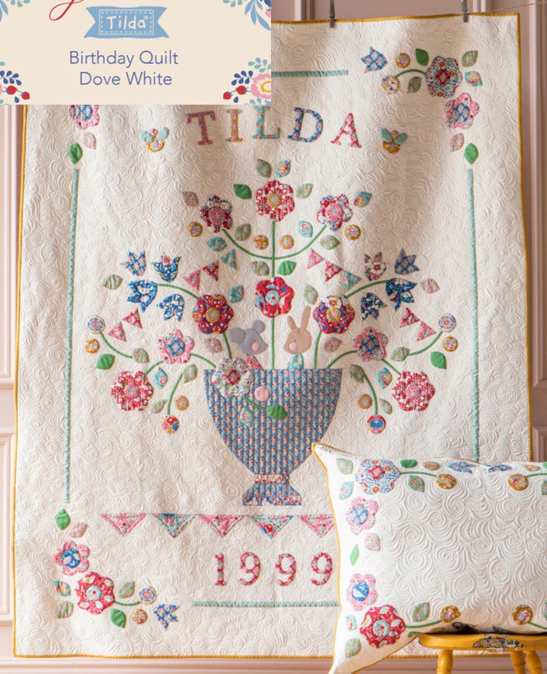 Tilda Quilt Kit Tildas World Jubilee Birthday Quilt Dove or Sage ...