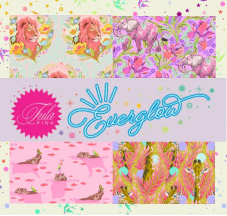 Tula Pink Shipwrecked Quilt Fabric Kit With Everglow or Besties Fabric ...