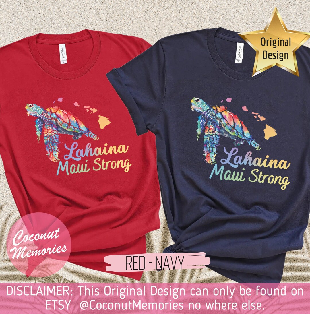 Maui Lahaina Strong Honu T-shirt, Hawaiian Honu Watercolor Shirt ...