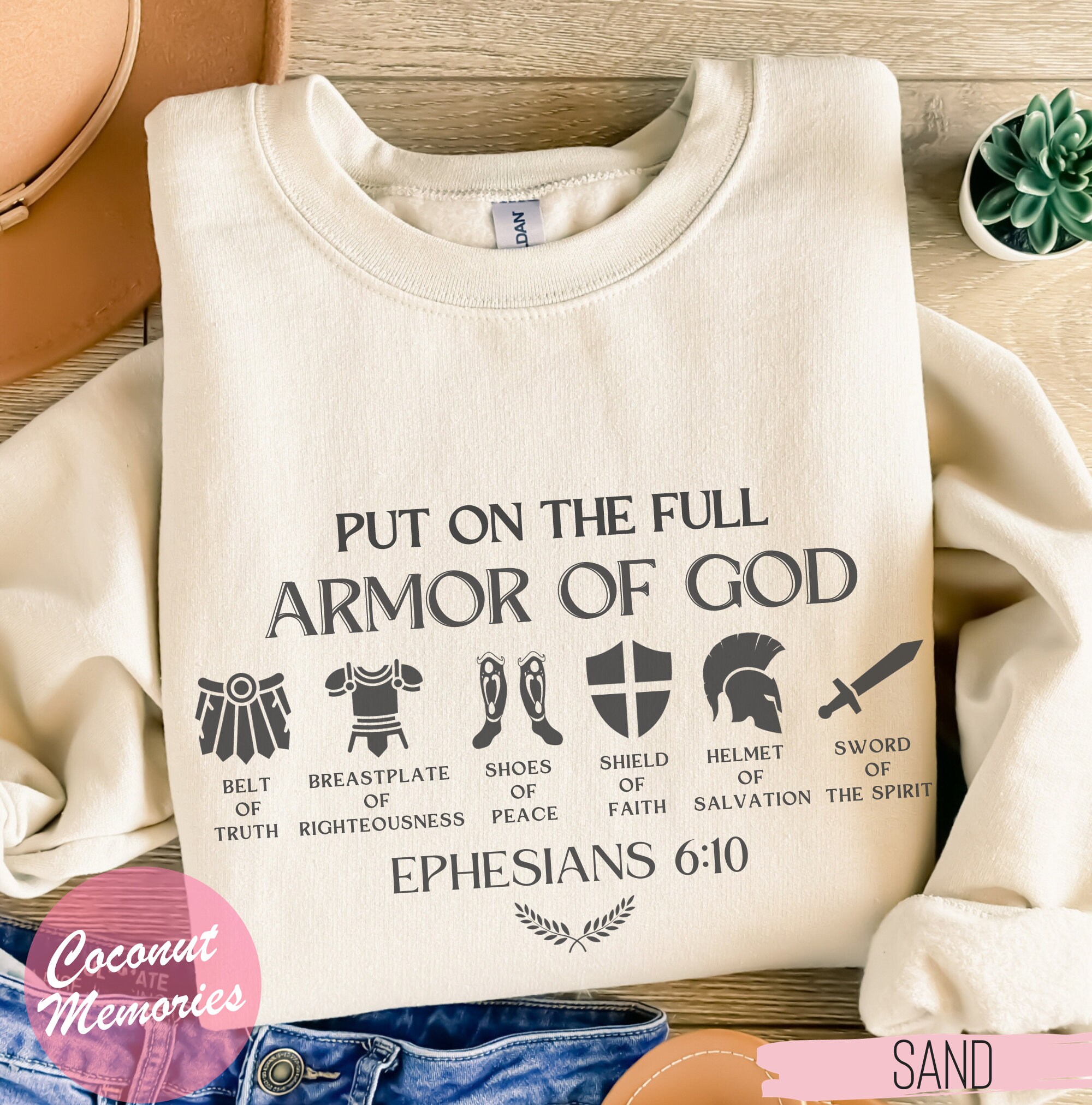 Armor of God Sweater Ephesians Sweatshirt Christian Bible - Etsy