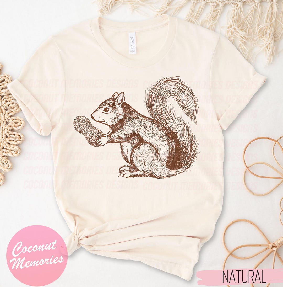 Peanut Squirrel Shirt, Squirrel Holding Peanut Tshirt, Squirrel Lover ...
