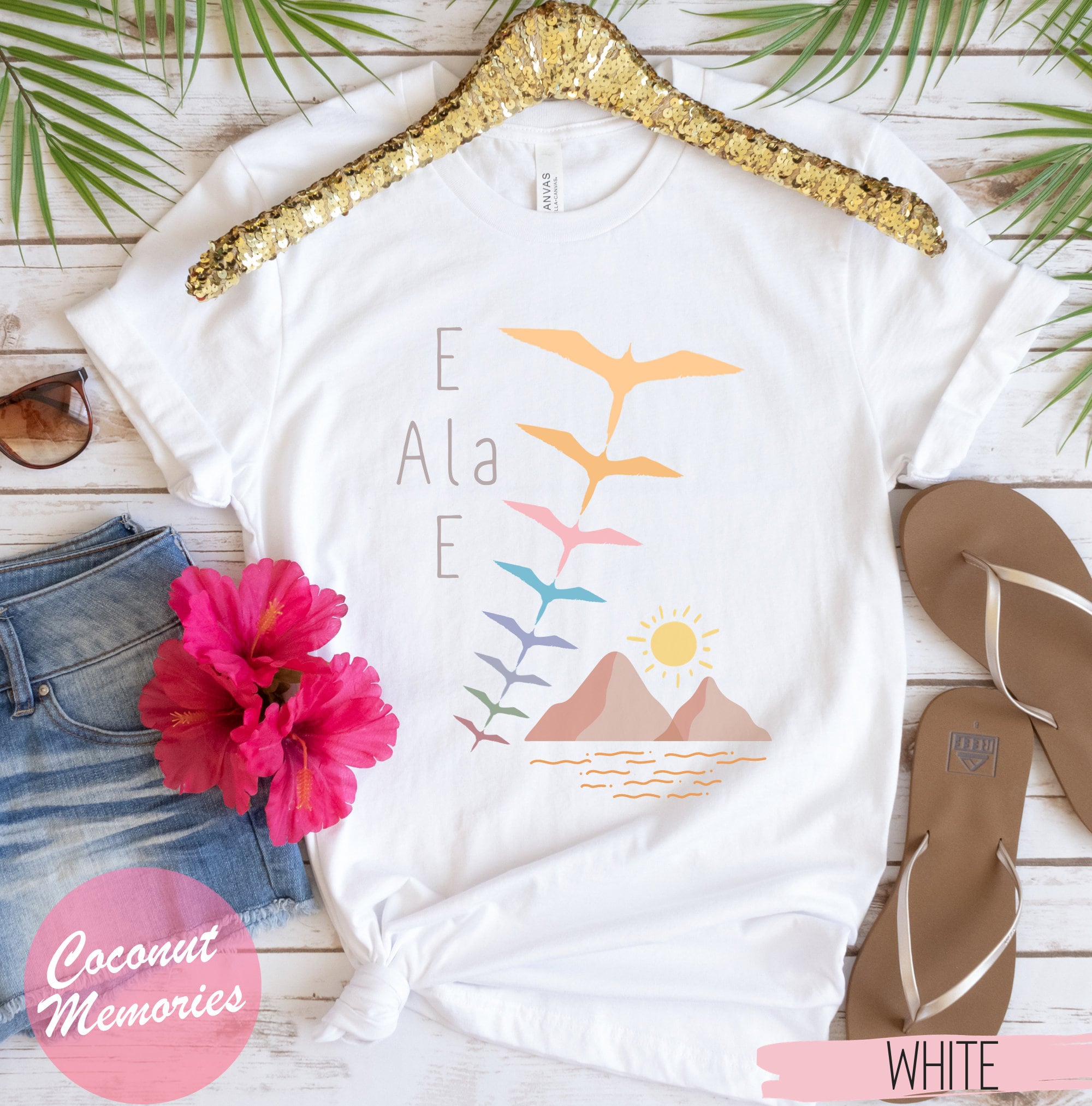 E Ala E Awaken Arise T-shirt, Boho Iwa Bird Sunrise Hawaiian Shirt ...