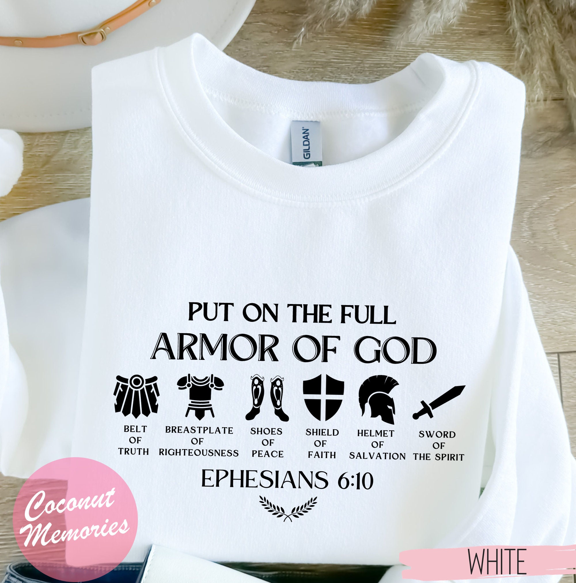 Armor of God Sweater, Ephesians Sweatshirt, Christian Bible Verse Gift ...