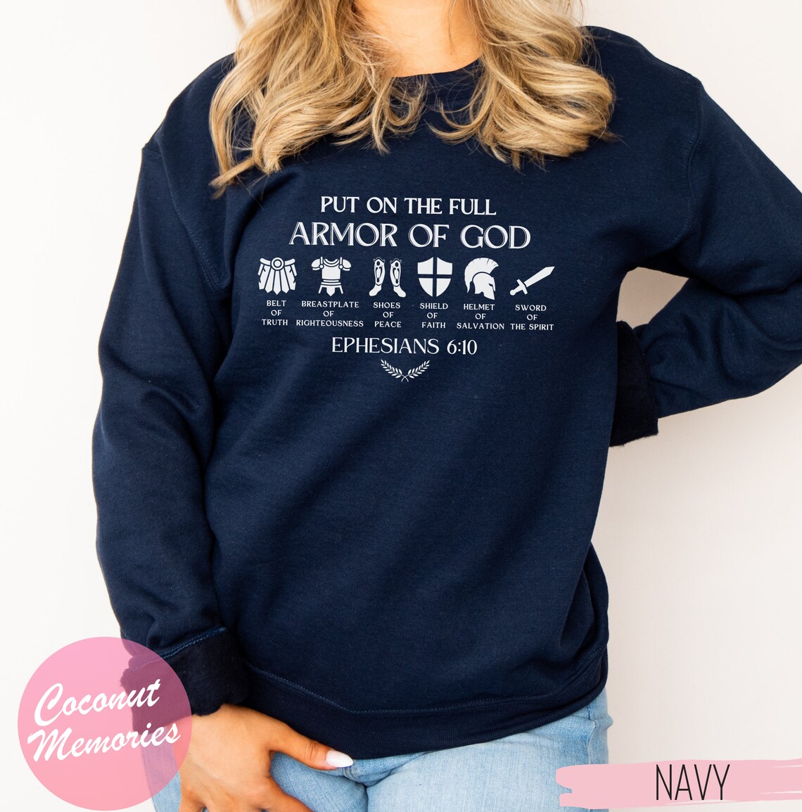 Armor of God Sweater, Ephesians Sweatshirt, Christian Bible Verse Gift ...