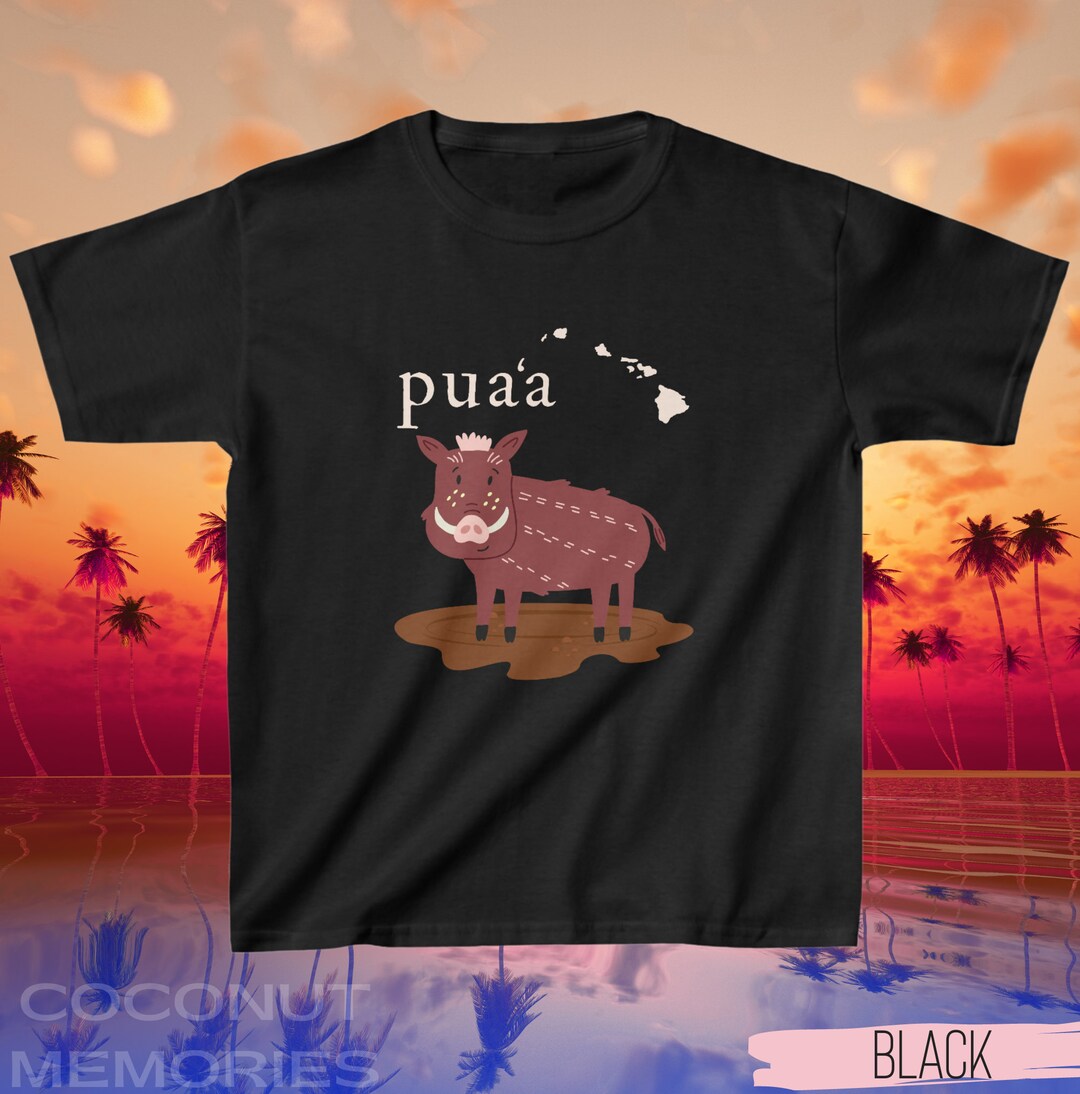 Hawaiian Pua'a Boar Kids Shirt, Animal of Hawaii Boar T-shirt, Boy and ...
