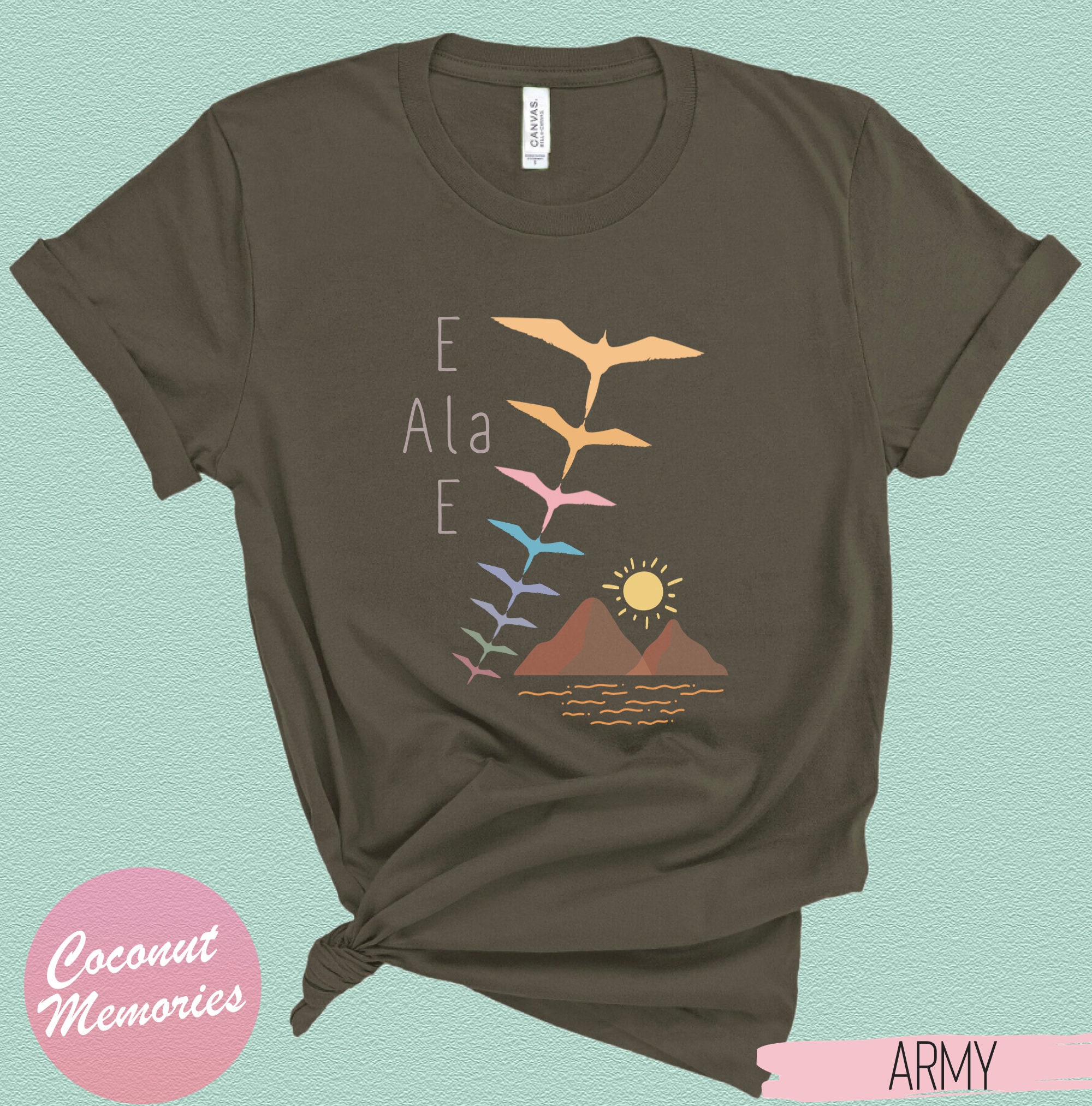 E Ala E Awaken Arise T-shirt, Boho Iwa Bird Sunrise Hawaiian Shirt ...